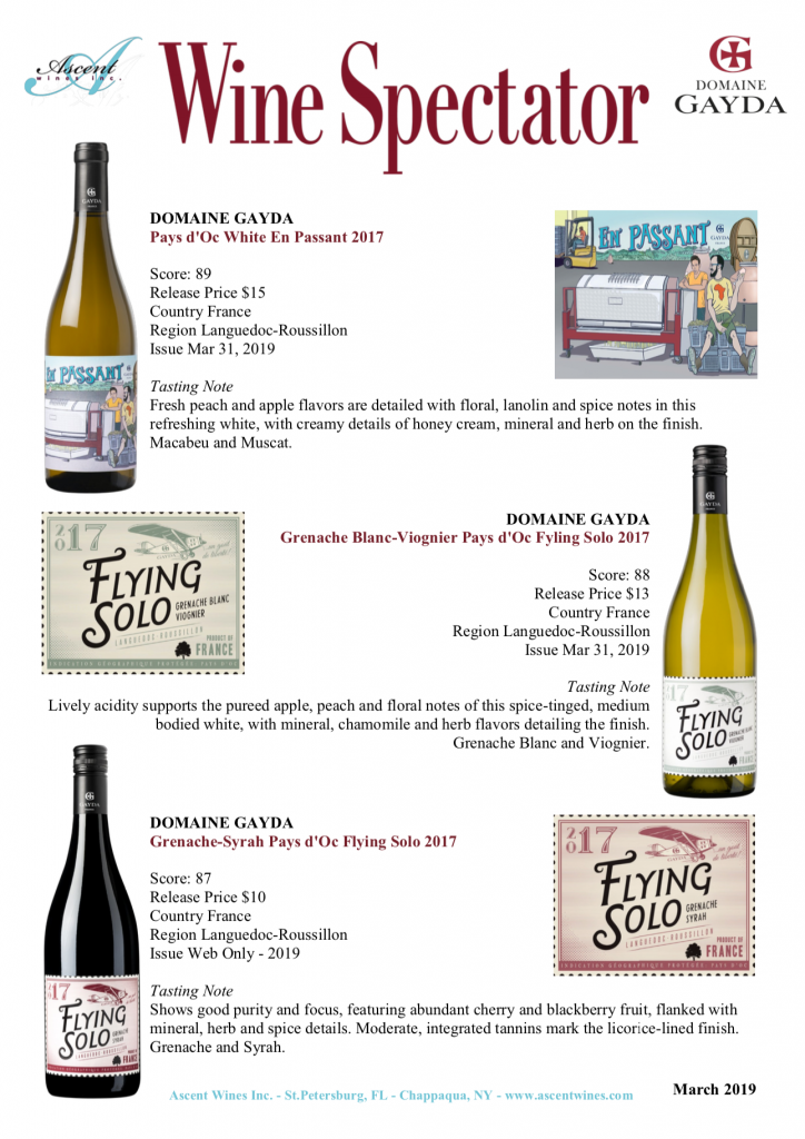 Domaine Gayda & Wine Spectator | Ascent Wines